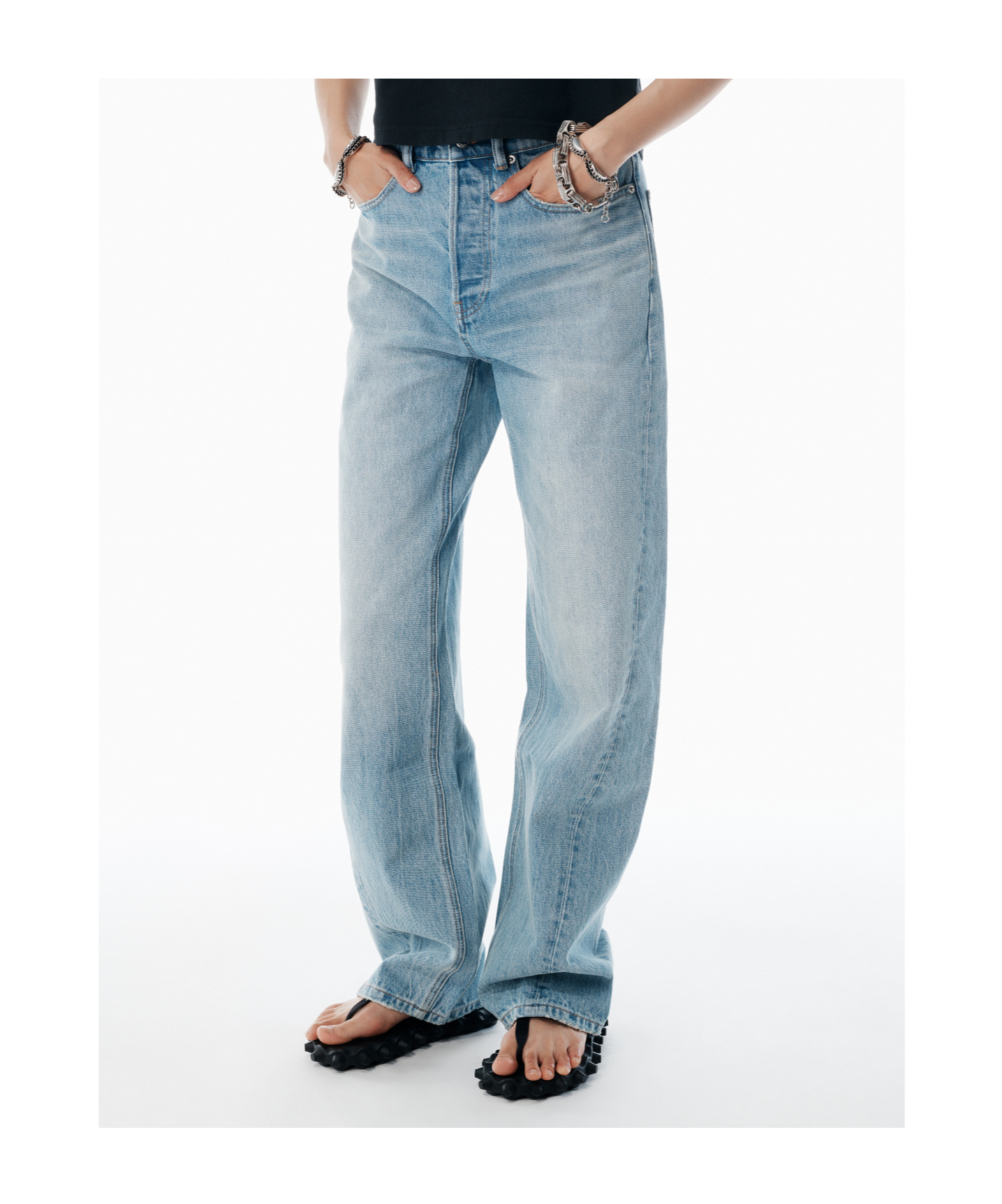 ALEXANDER WANG Alexander Wang Mid-Waisted Wide-Leg Jeans